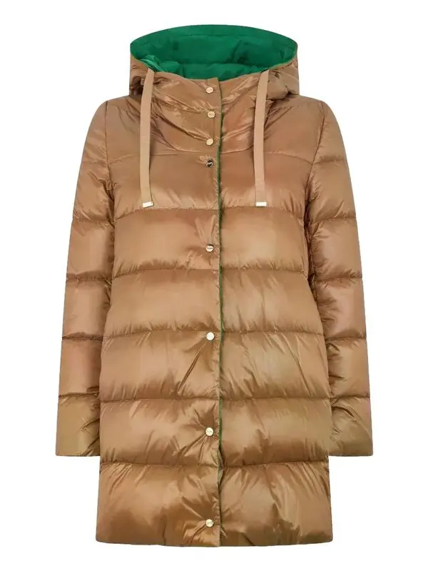Herno Sofia Hooded Padded Coat - Brown