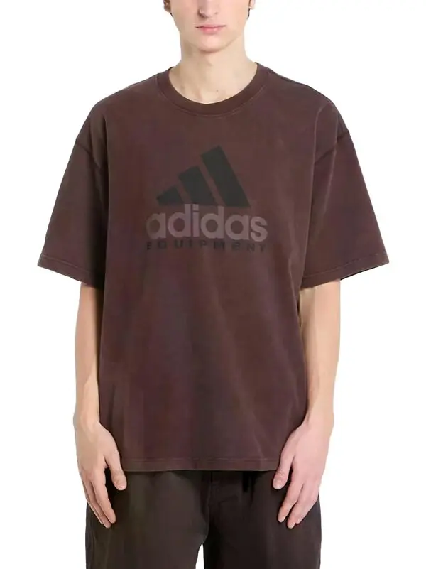 Adidas Logo-print T-shirt - Brown