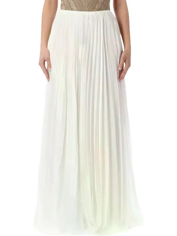 Ralph Lauren Niccola Pleated Maxi Skirt - White