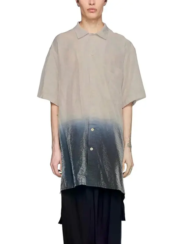 Y3 Dip-dye Short-sleeve Shirt - Neutrals