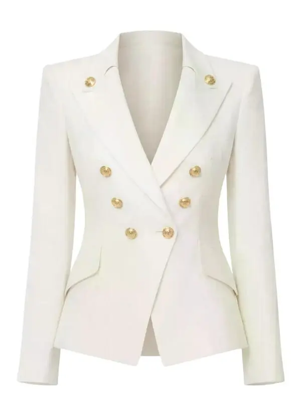 Elisabetta Franchi Double-breasted Jacket - White