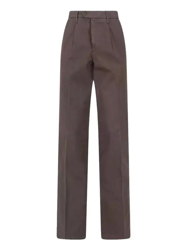 BRIGLIA 1949 Buttoned Pleated Trousers - Brown