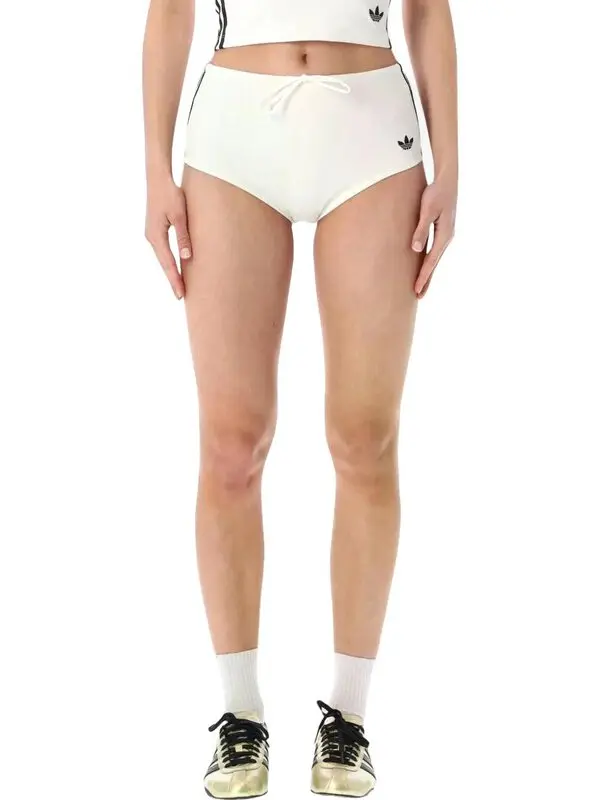 Adidas Striped Mini Shorts - White