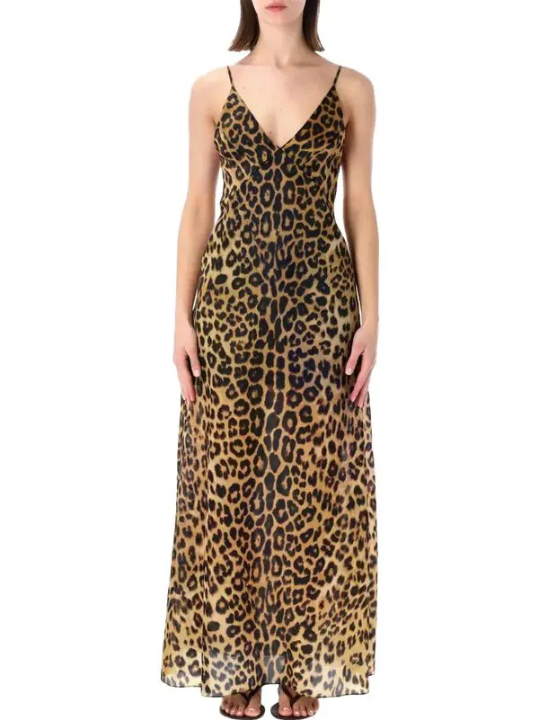 Alberta Ferretti Leopard Print Dress - Neutrals