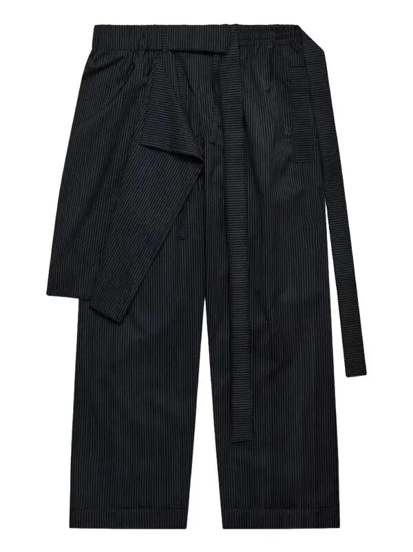 CRAIG GREEN Pinstripe Belt Trousers - Black