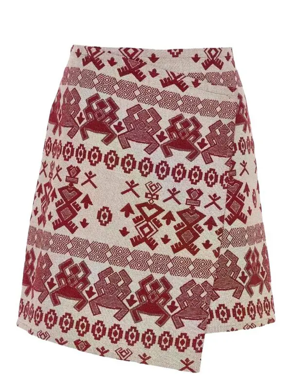 Devotion Geometric-pattern Mini Skirt - Neutrals