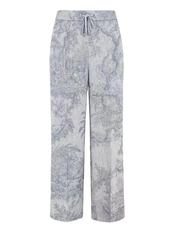 Lorena Antoniazzi Patterned Drawstring Trousers - Grey