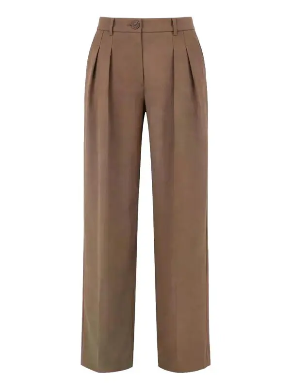 Armani Exchange Pleated Trousers With Belt Loops - Brown