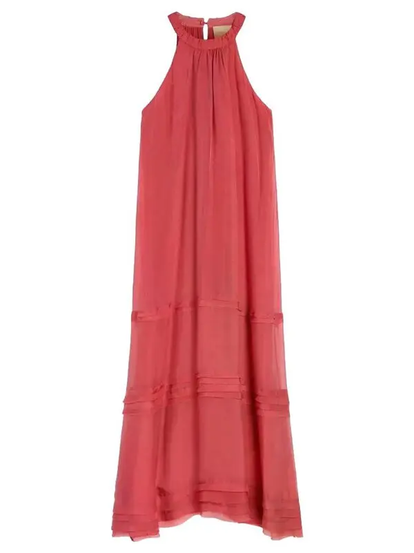 Momoni Ruffled Tie-detailed Maxi Dress - Red