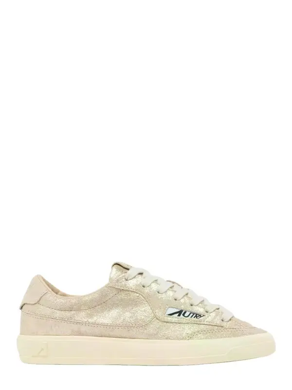 AUTRY Suede Logo Sneakers - Gold