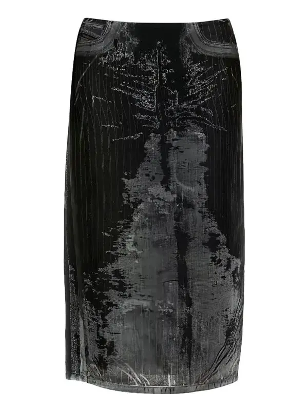 DIESEL® De-pra-fse1 Midi Skirt - Black