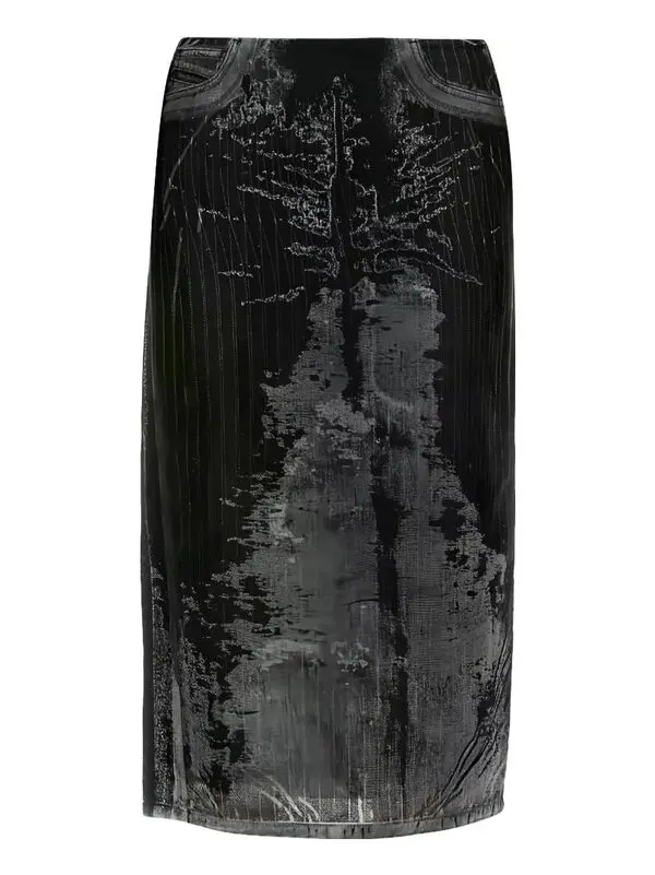 DIESEL® De-pra-fse1 Midi Skirt - Black