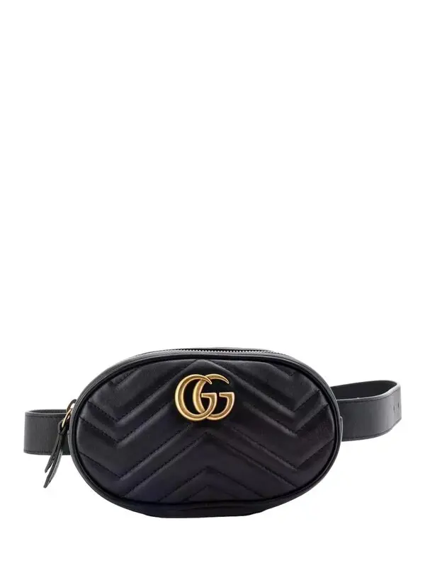 Gucci Gg Marmont Matelasse Leather Belt Bag - Black