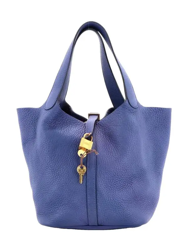 Hermès Picotin Lock Clemence Mm Bucket Bag - Blue