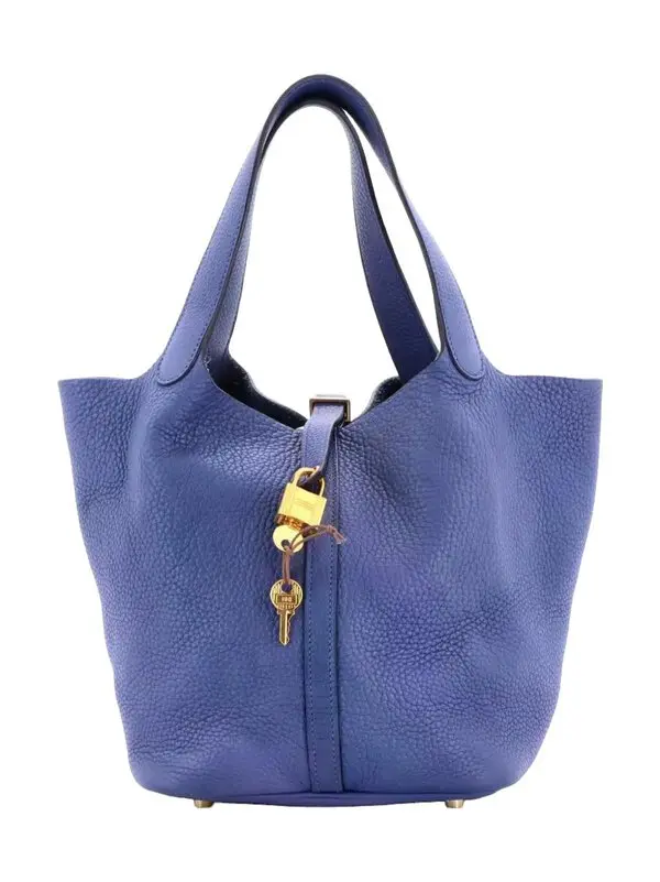 Hermès Picotin Lock Clemence Mm Bucket Bag - Blue