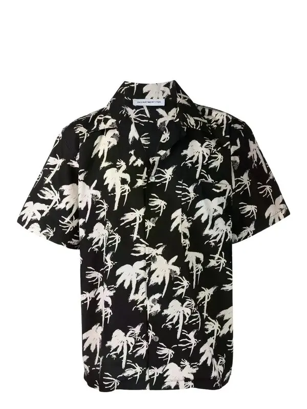 DEPARTMENT 5 Floral Button-down Shirt - Black
