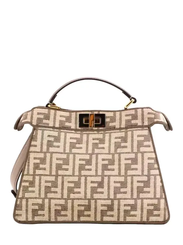 Fendi Peekaboo Iseeu Small Satchel Zucca Tapestry Bag - Brown