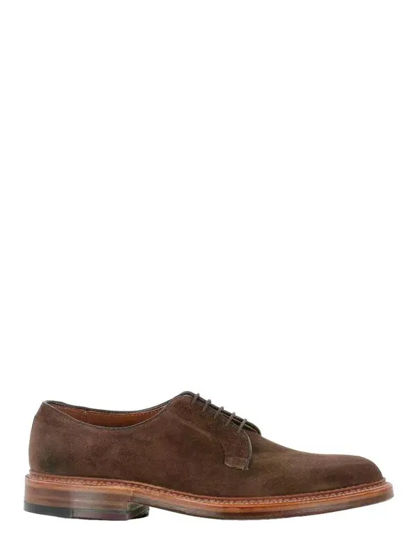 Alden Suede Blucher Derby Shoes - Brown