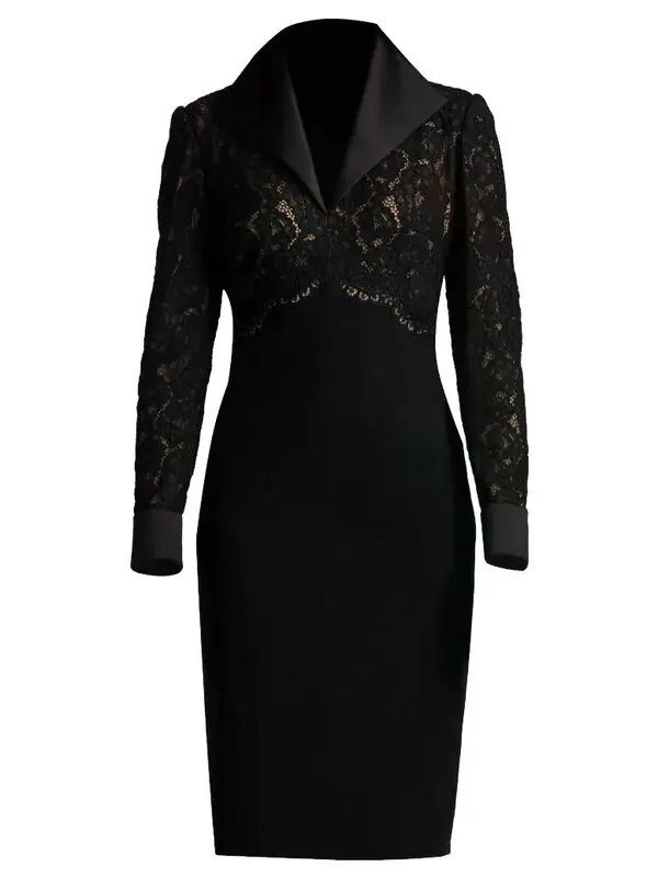Tadashi Shoji Deacon Lace Midi Dress - Black