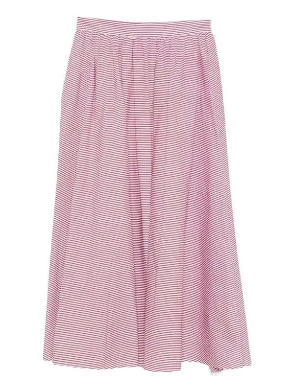 MANUEL RITZ Striped A-line Midi Skirt - Pink