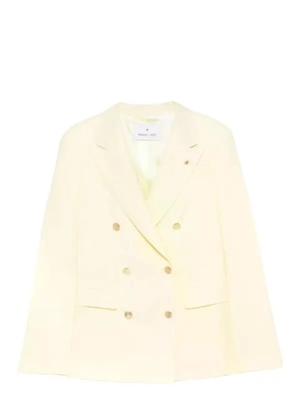 MANUEL RITZ Double-breasted Jacket - Yellow