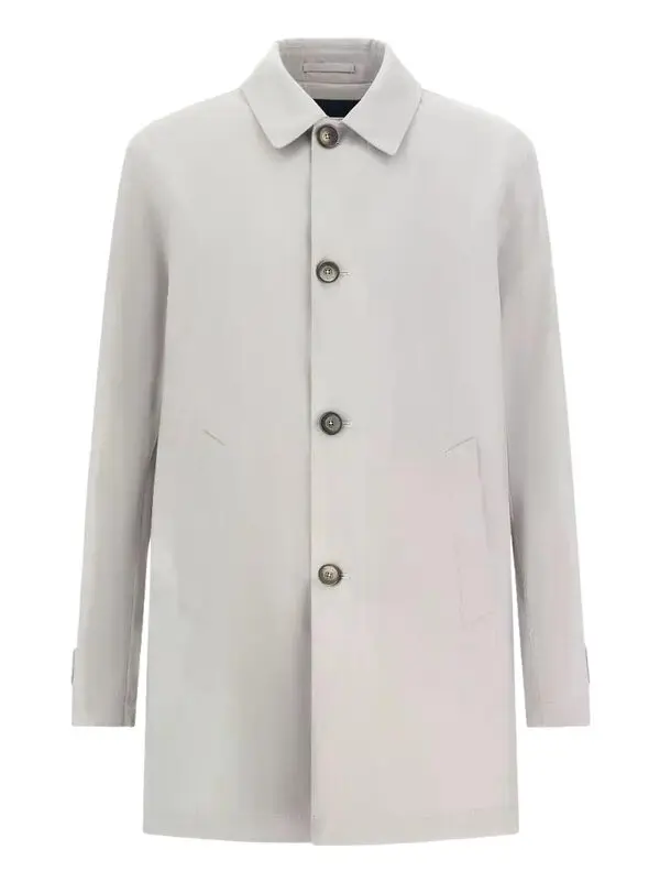 Herno Wool 3-layer Button-down Coat - Grey