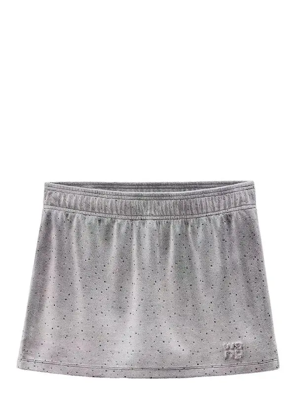 Alexander Wang Crushed Velour Mini Skort - Grey