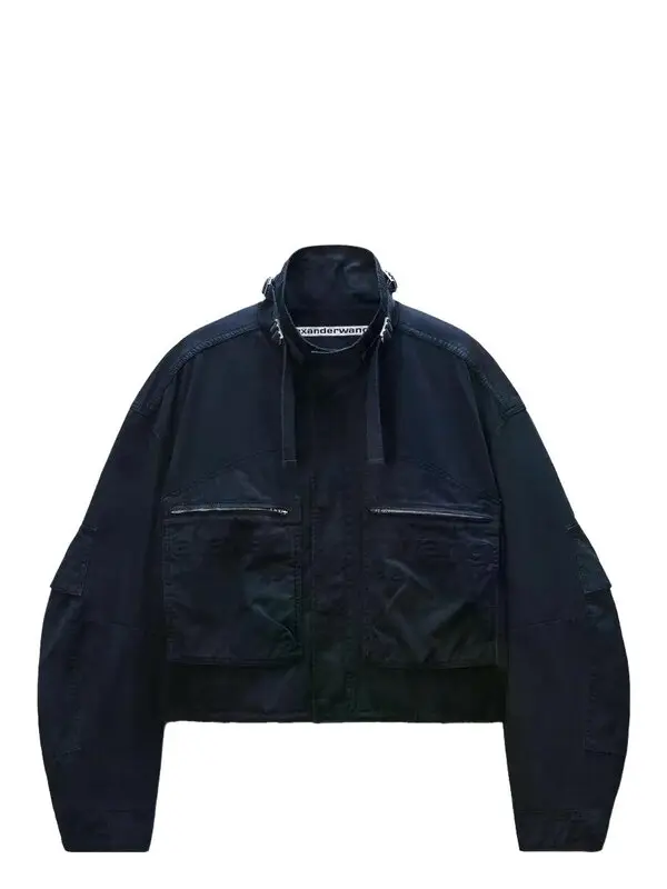 Alexander Wang Cargo Cropped Cotton Jacket - Blue