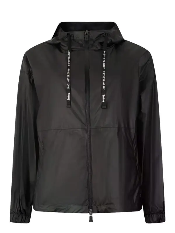 Herno Hooded Zip-up Jacket - Black