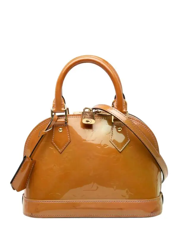 LOUIS VUITTON Monogram Vernis Alma Bb Satchel - Brown