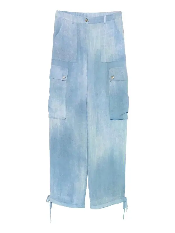 ERMANNO FIRENZE Cargo-pocket Tie Trousers - Blue