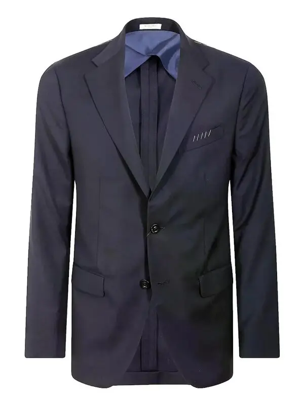 Boglioli Pleated Wool Blazer - Blue