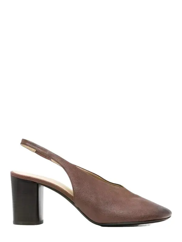 LEMAIRE Slingback Sandals With Block Heel - Brown