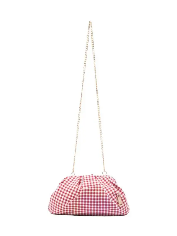 LA MILANESA Small Gingham Cross Body Bag - Red