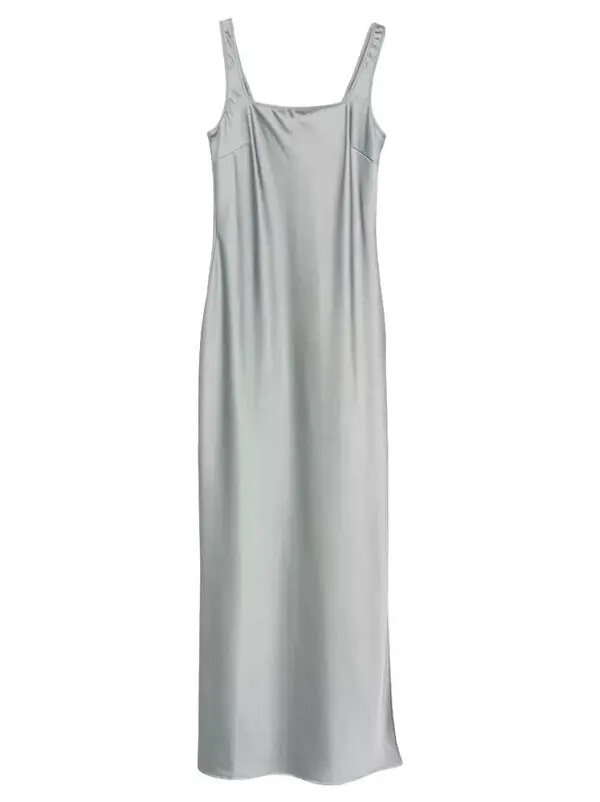 MANUEL RITZ Maxi Dress With Square Neck - Grey