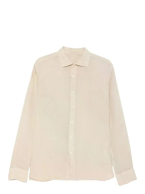 120% Lino Buttoned Long-sleeve Shirt - Neutrals
