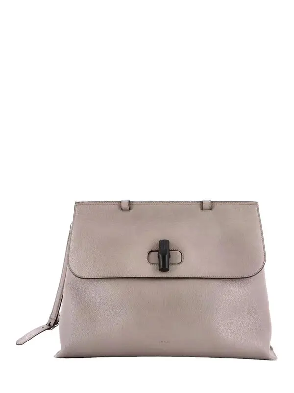 Gucci Bamboo Daily Top Handle Large Satchel - Grey