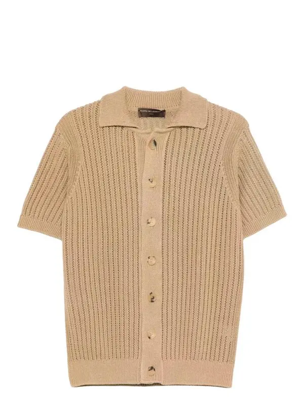 FILIPPO DE LAURENTIIS Knitted Buttoned Shirt - Neutrals