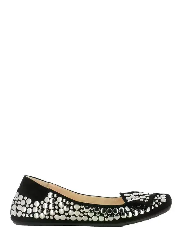 DOVE NUOTANO GLI SQUALI Studded Ballet Flats - Black