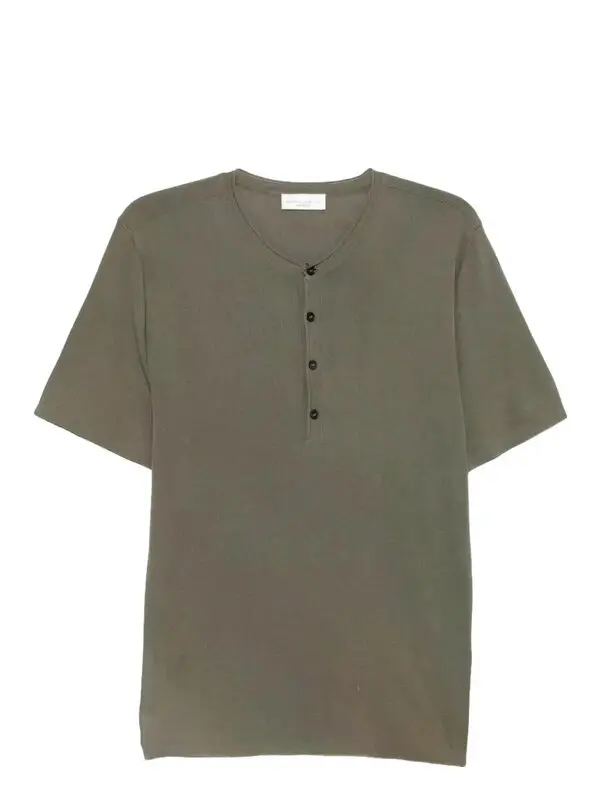 ROBERTO COLLINA Buttoned Polo Shirt - Green