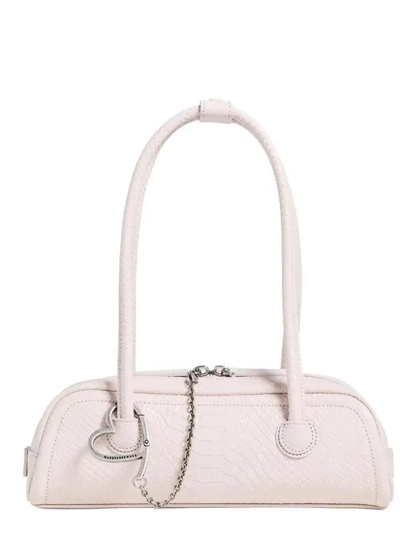 MARGESHERWOOD Soft Boston East West Mini Bag - Pale Pink Python Cracked