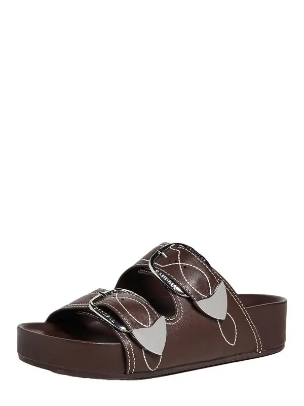 LOEFFLER RANDALL Nico Two Strap Sandals - Espresso/cream
