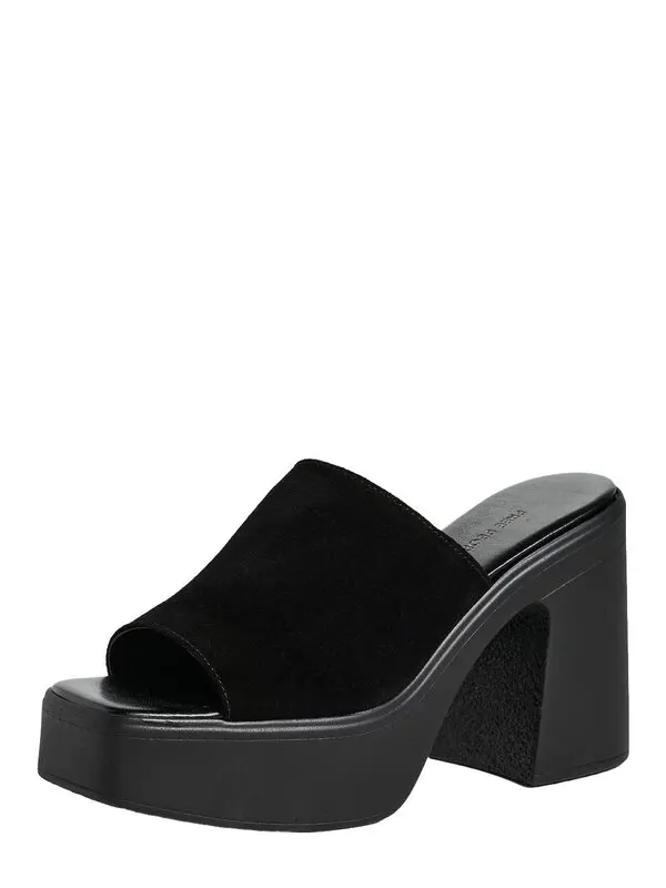 Free People Zoe Platform Sandals - Black Tide Suede