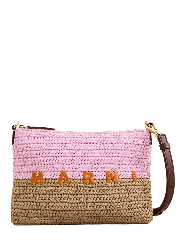 Marni Flat Pouchette - Rose/pompeii/carrot