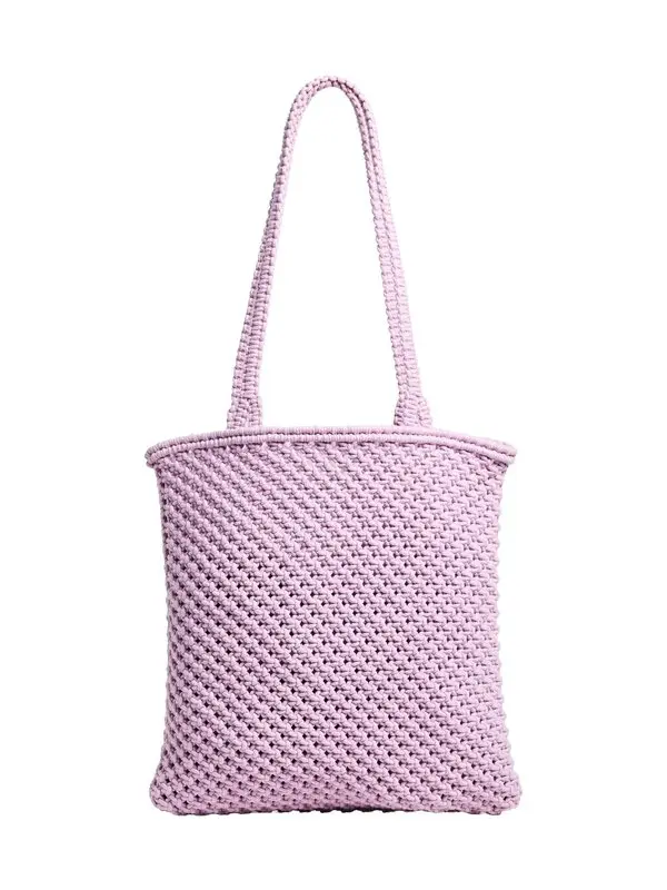 Faherty Brand Sunwashed Macrame Shopper Bag - Lavender Frost