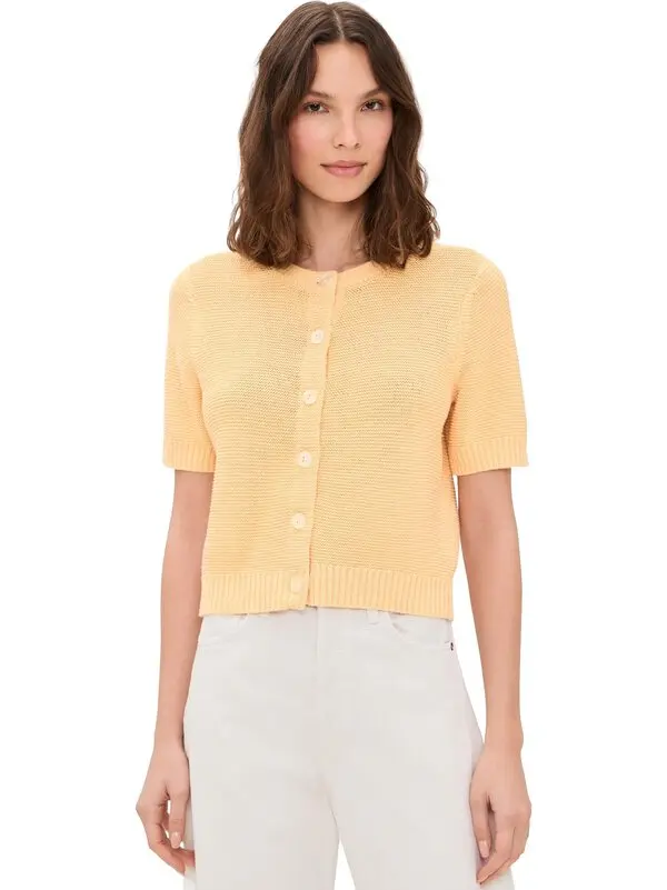 ALEX MILL Elle Linen Cotton Cardigan - Honey Biscuit