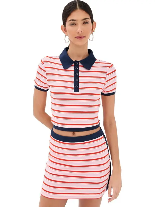 Simkhai Marnie Knit Polo - Tulip Stripe