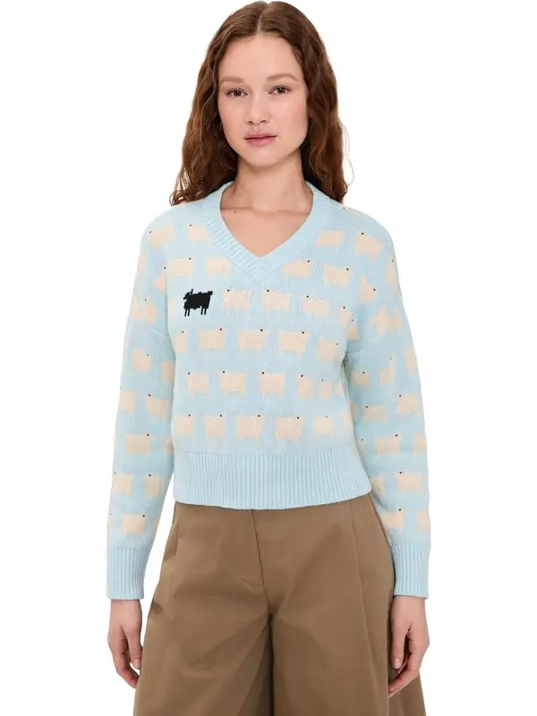 ROWING BLAZERS Sheep Pattern Pullover - Blue