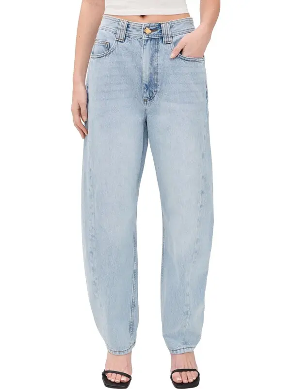 Aje Stevie Barrel Ankle Jeans - Light Wash Blue