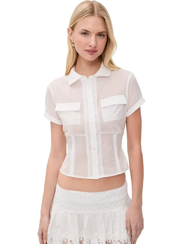 GUIZIO Ell Pocket Top - Ivory